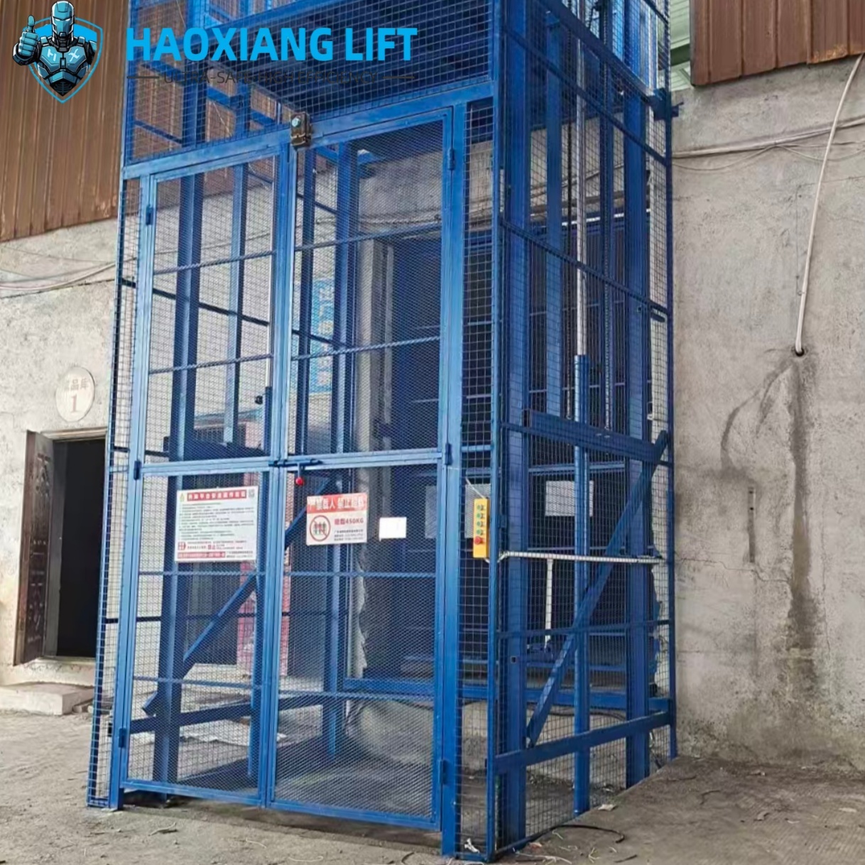 Customized 2-Ton 6M Hydraulic Freight Elevator with Four-fold Door ...